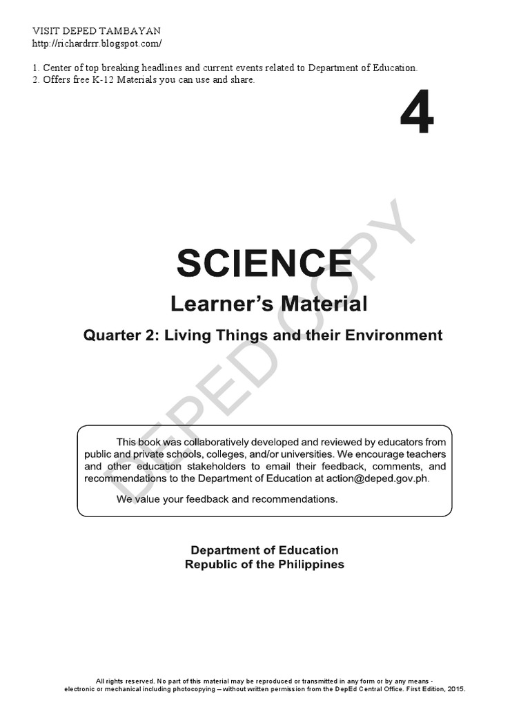 Science 4 2Q | PDF
