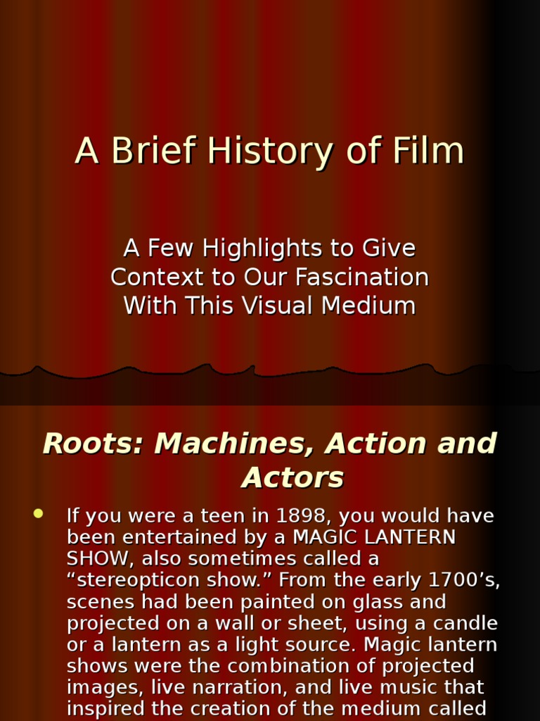 A Brief History of Film | PDF | Silent Film | Entertainment