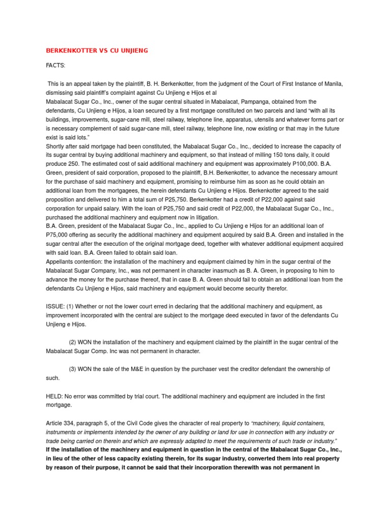 Case Digest Property | PDF | Property | Mortgage Law