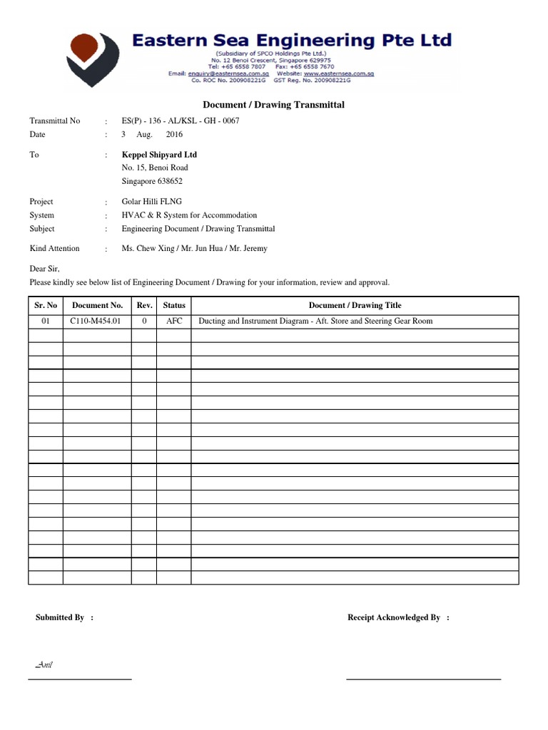 Transmittal Sample | PDF