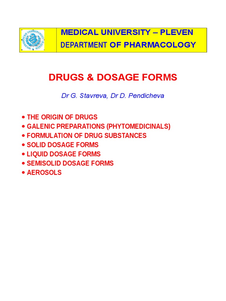 Drugs & Dosage Forms | PDF | Tablet (Pharmacy) | Topical Medication