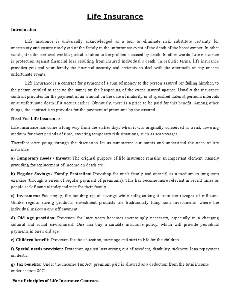 Life Insurance Basics | PDF | Life Insurance | Insurance