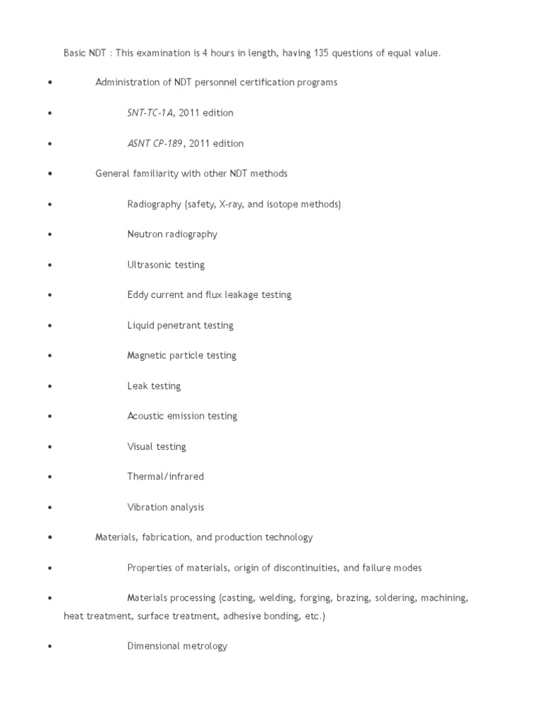 NDT Course Outline | PDF | Nondestructive Testing | Radiography