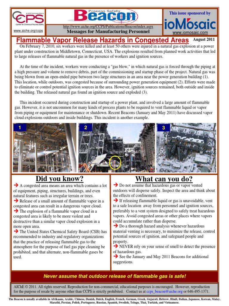 Flammable Vapor Release Hazards in Congested Areas | PDF | Flammability ...