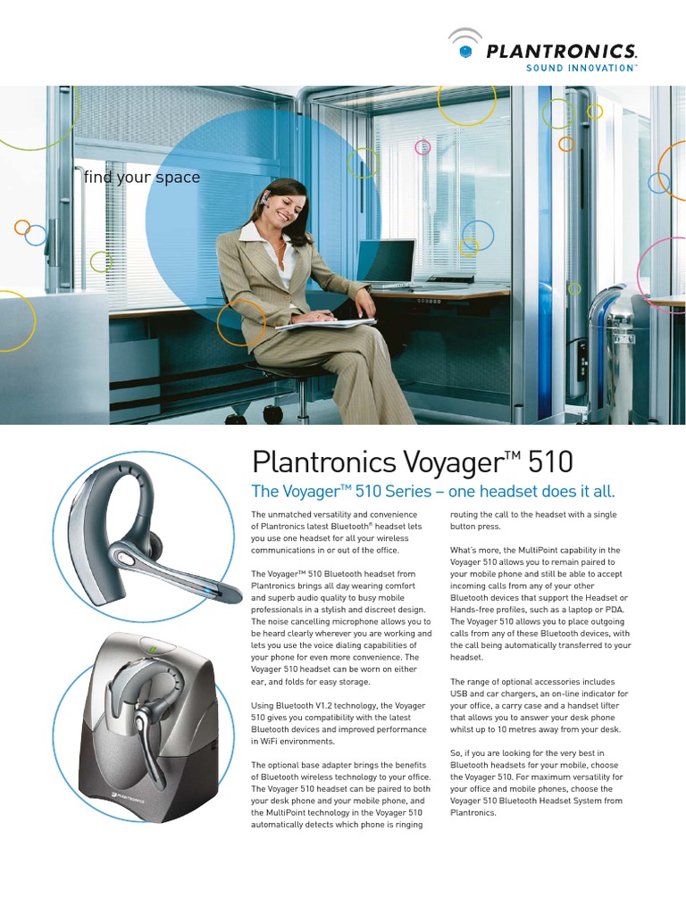 Plantronics Voyager 510 | PDF | Electronics | Consumer Electronics