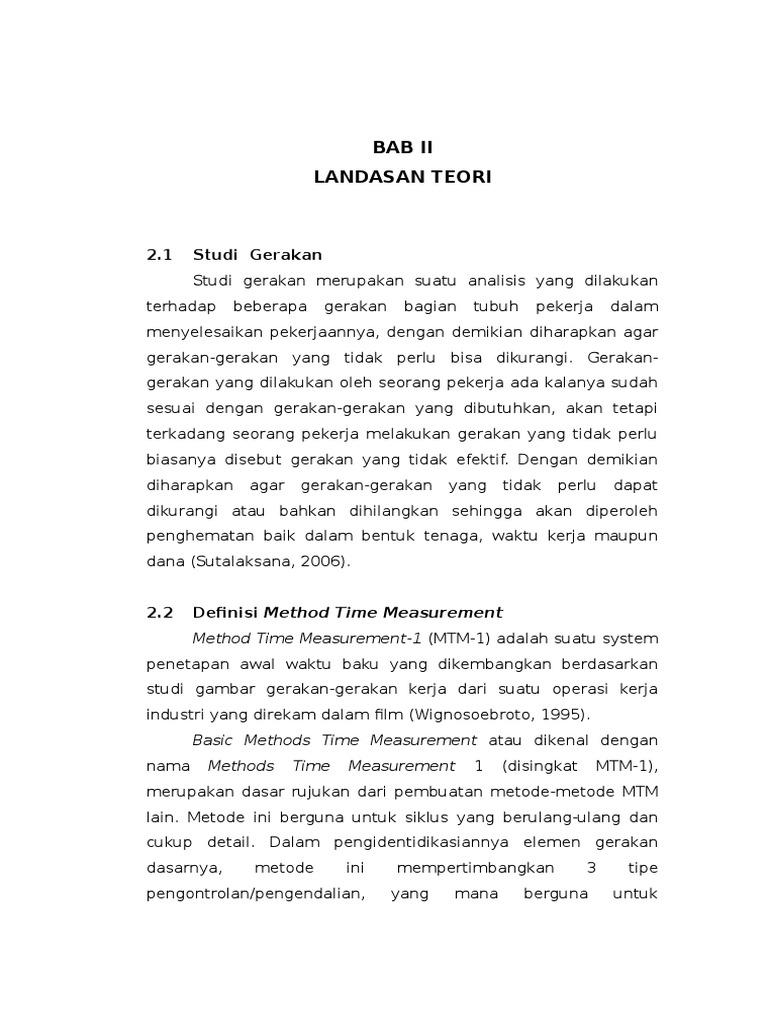 Bab Ii Mtm Print Pdf