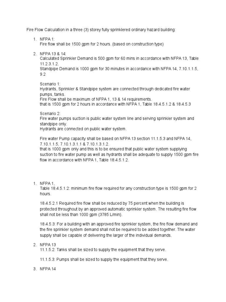 Fire Flow Calculation | PDF | Fire Sprinkler System | Hydrology