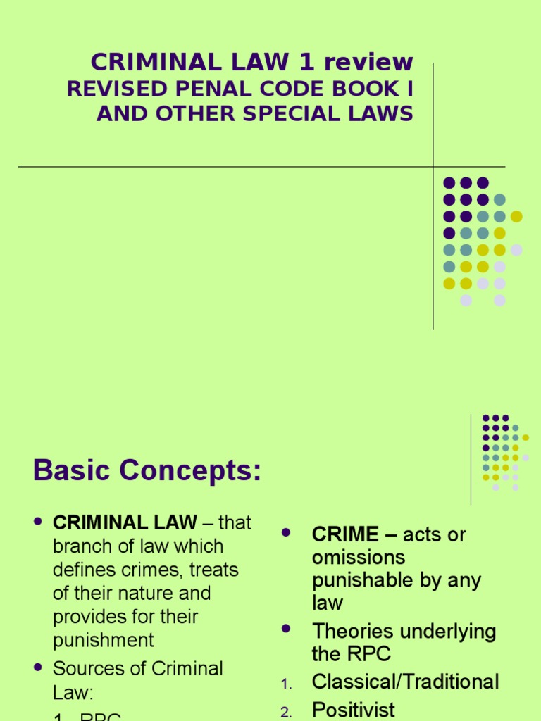 Criminal Law Basics and Principles | PDF | Intention (Criminal Law ...