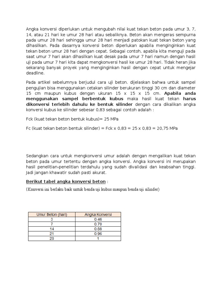 Konversi Umur Beton | PDF