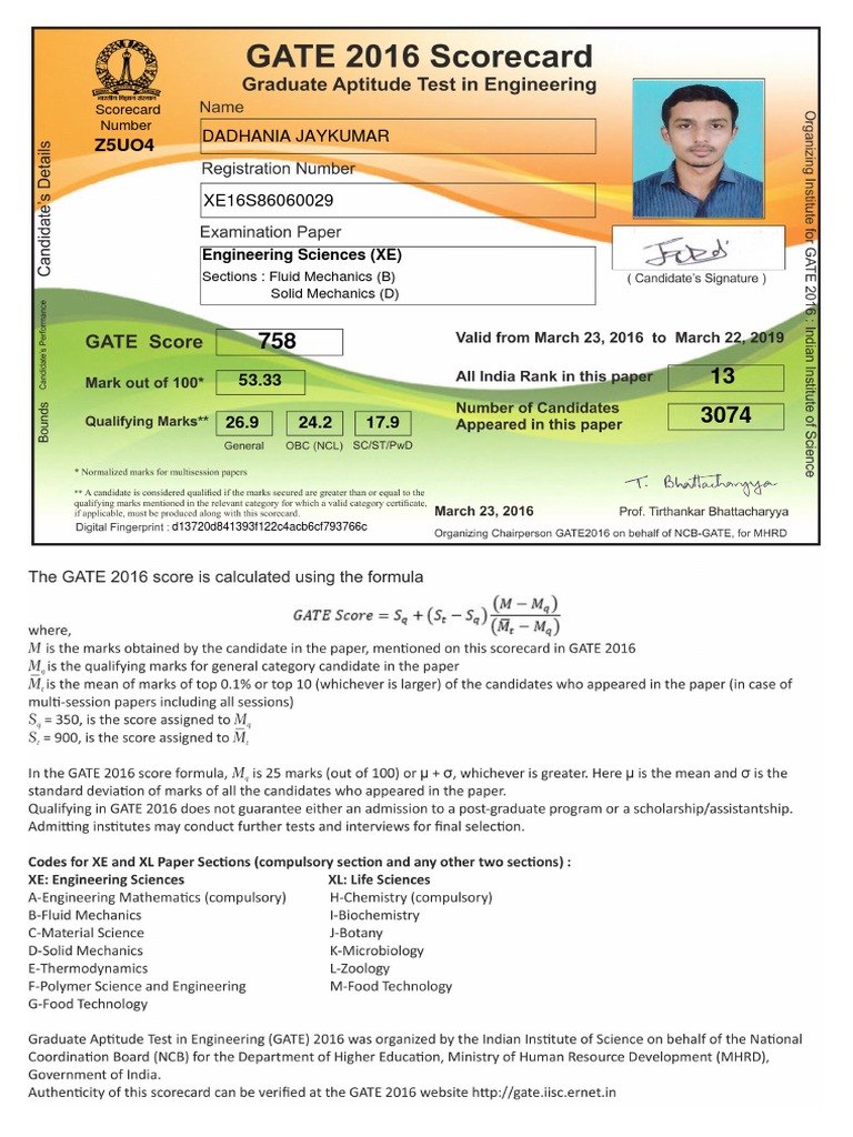 Xe 16 S 86060029 Scorecard | PDF
