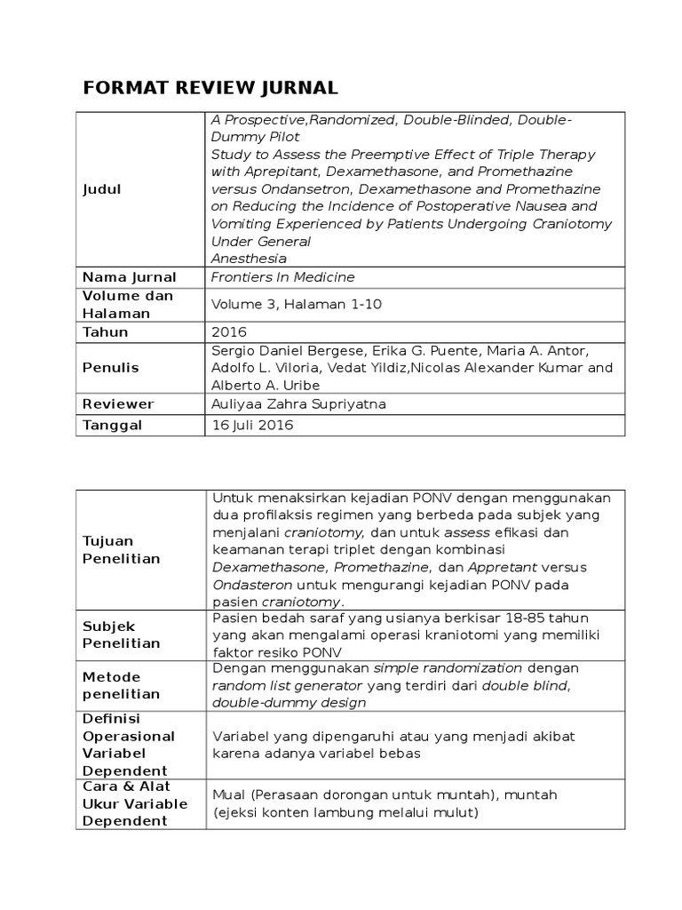 Format Standar Review Jurnal | PDF