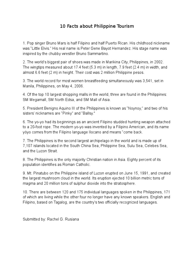 10 Facts About Philippine Tourism | PDF