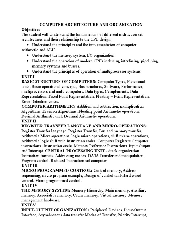 Cao Syllabus | Download Free PDF | Instruction Set | Central Processing Unit