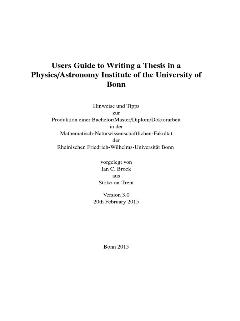 Thesis Guide | PDF | Te X | Thesis