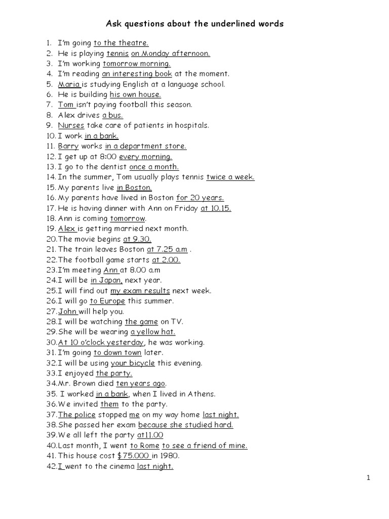 Ask Questions About The Underlined Words | PDF | Aztec