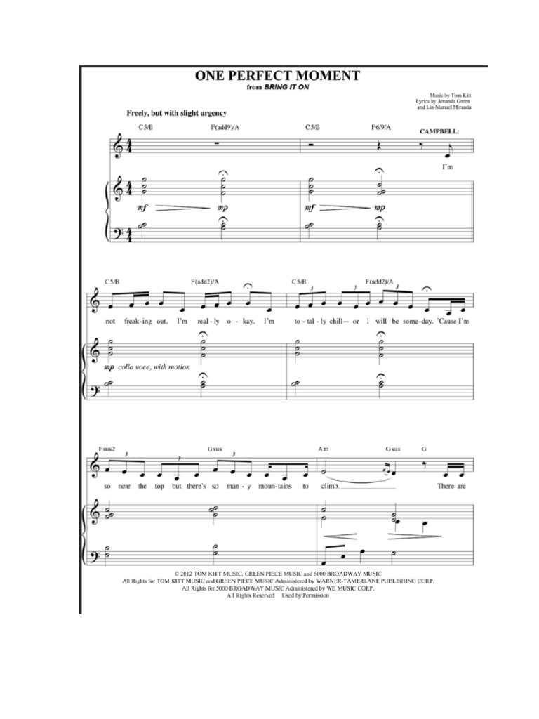 One Perfect Moment Sheet Music | PDF