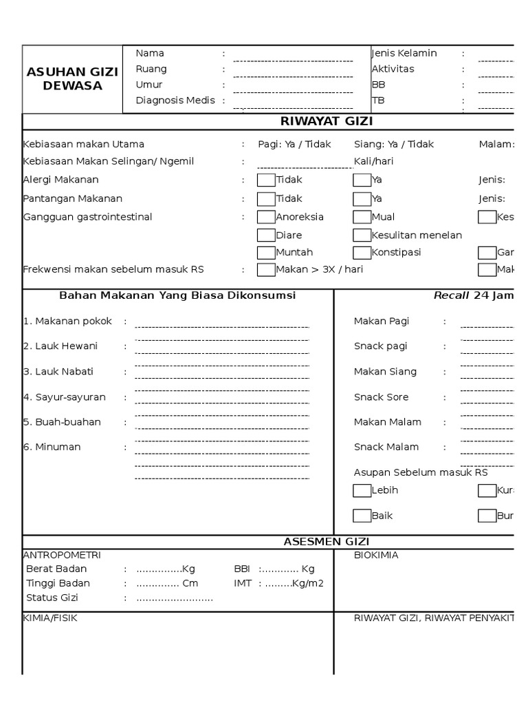 Asesmen Gizi 1 | PDF