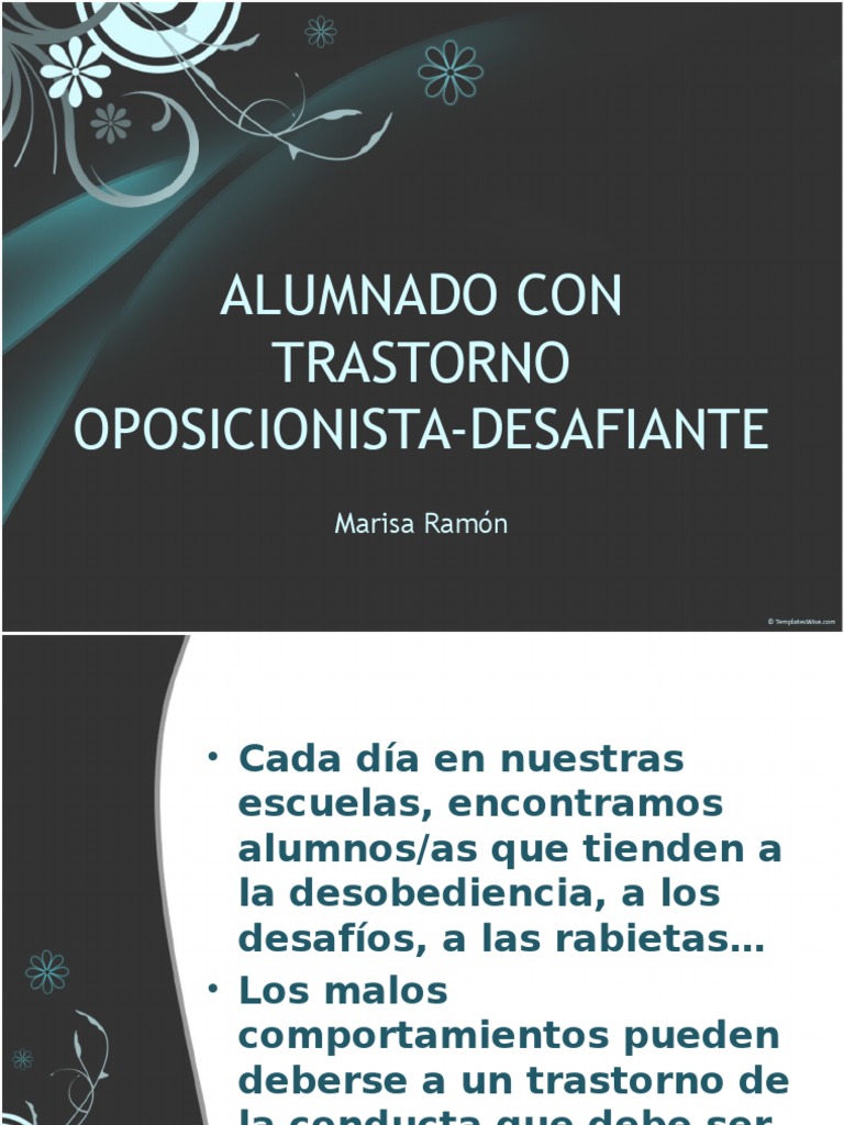 Alumnadocontrastornooposicionista Desafiante | PDF