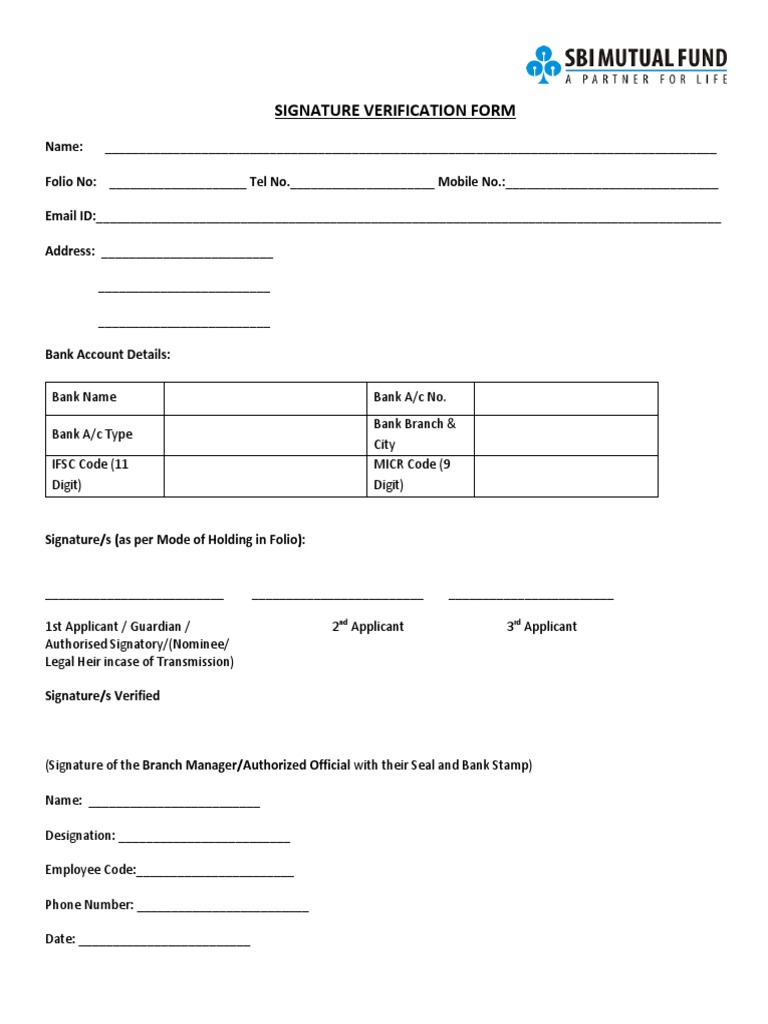 Signature Verification Form | PDF