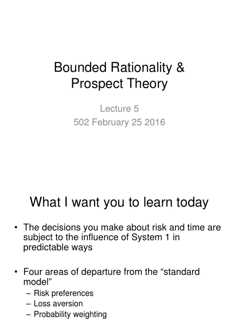 Bounded Rationality and Prospect Theory Insights | PDF | Economic ...