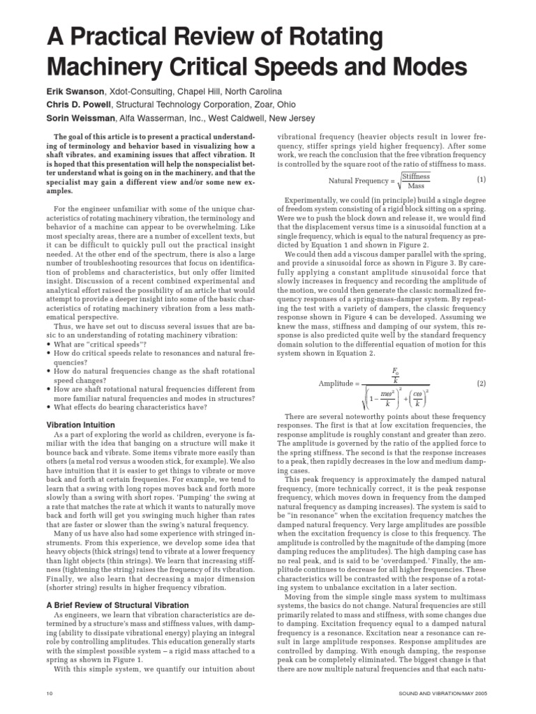 0505swan A Practical Review of Rotating Machinery Critical Speeds and ...