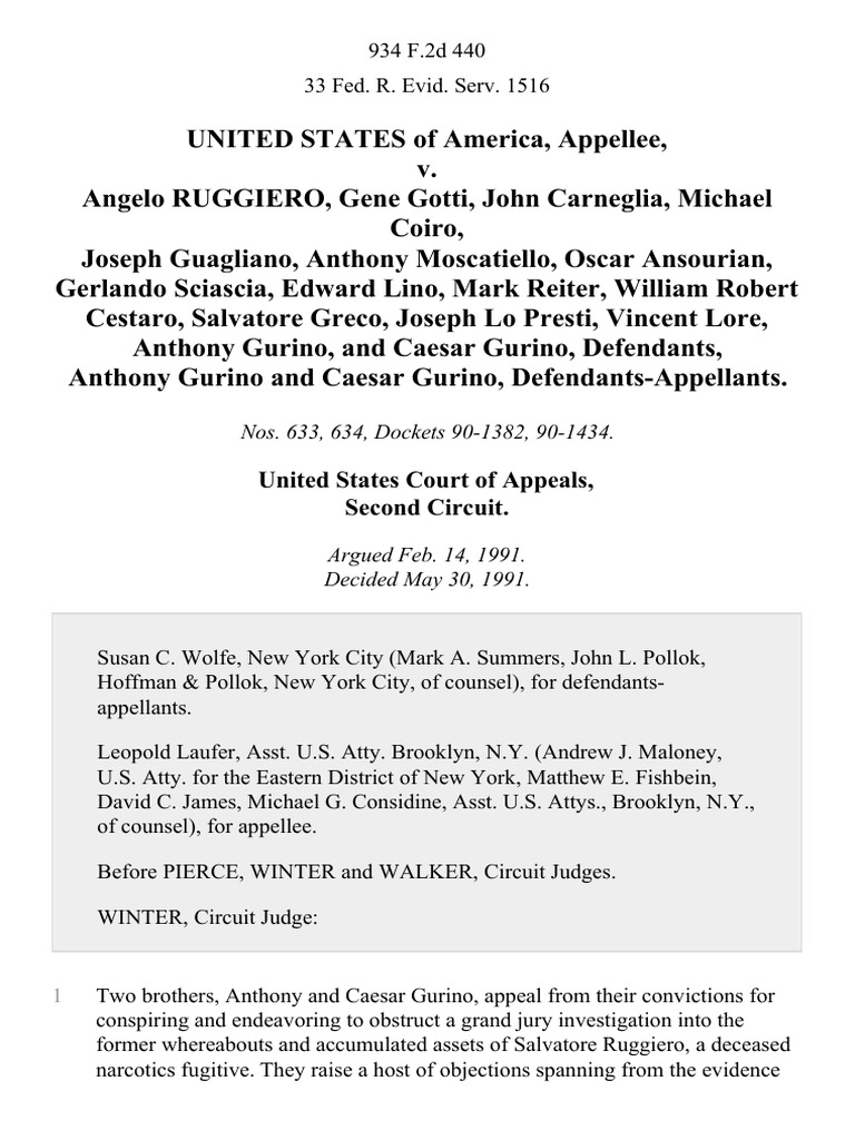 United States v. Angelo Ruggiero, Gene Gotti, John Carneglia, Michael ...