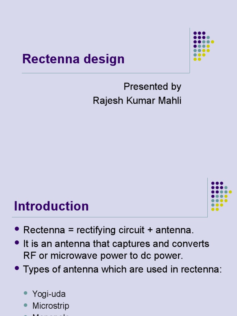 Rectenna Design | PDF | Microwave | Rectifier
