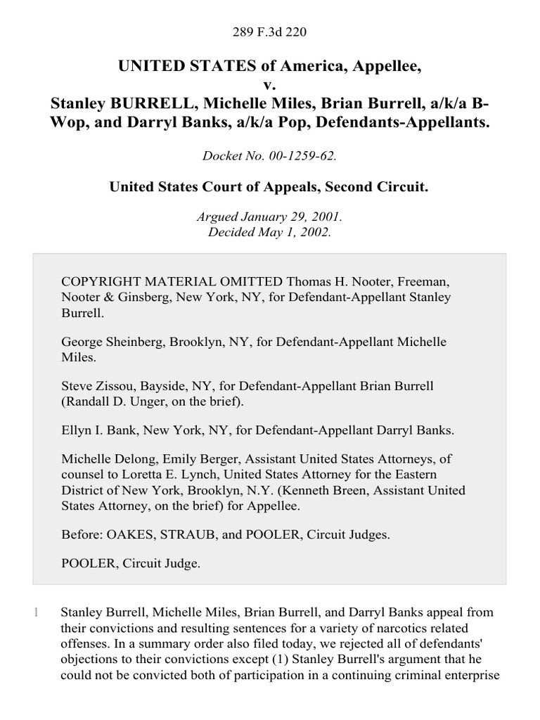 United States v. Stanley Burrell, Michelle Miles, Brian Burrell, A/K/A ...