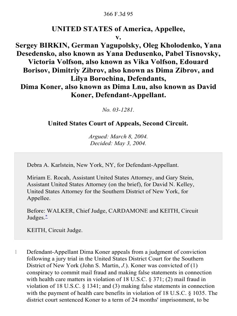 United States v. Sergey Birkin, German Yagupolsky, Oleg Kholodenko ...
