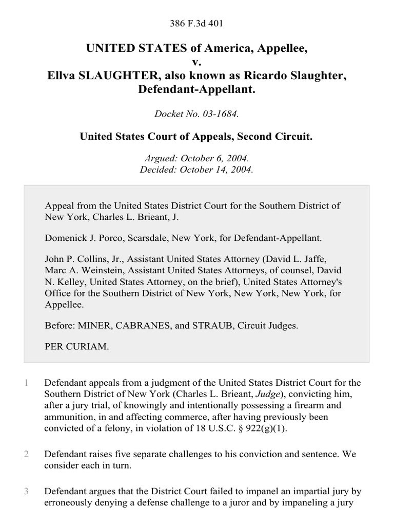 United States v. Ellva Slaughter, Also Known As Ricardo Slaughter, 386 ...