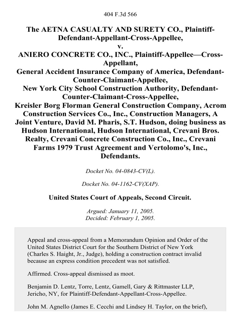 The AETNA CASUALTY AND SURETY CO., PLAINTIFF-DEFENDANT-APPELLANT-CROSS ...