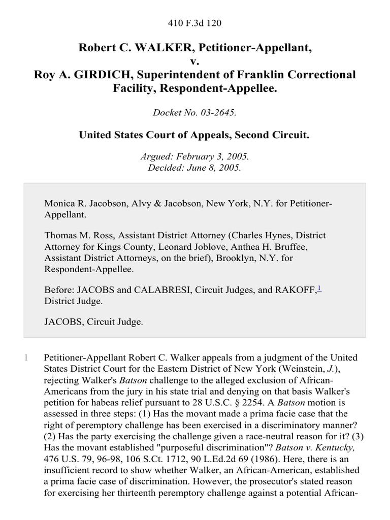 Robert C. Walker v. Roy A. Girdich, Superintendent of Franklin ...