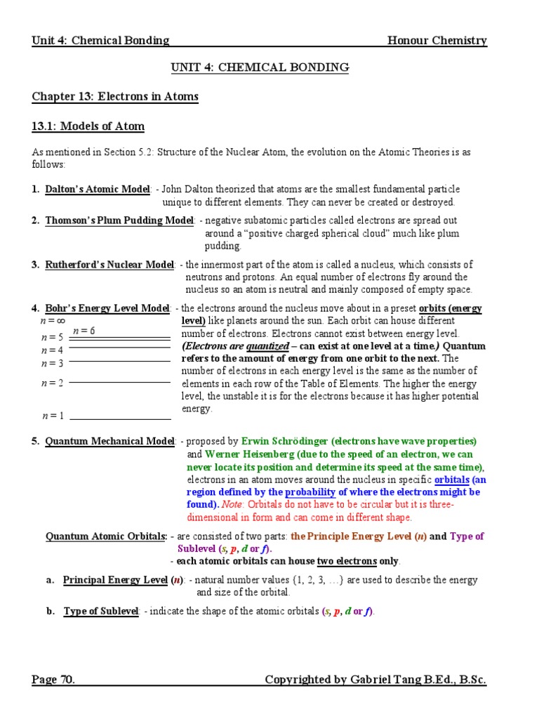 Unit 4 Chemical Bonding Notes (Answers) | PDF | Chemical Polarity | Ion