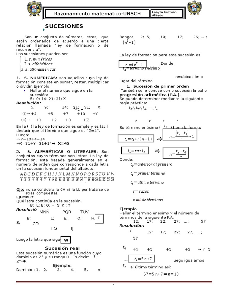 LIBRO Sucesiones Series y Sumatorias | PDF | Secuencia | Matemática Elemental