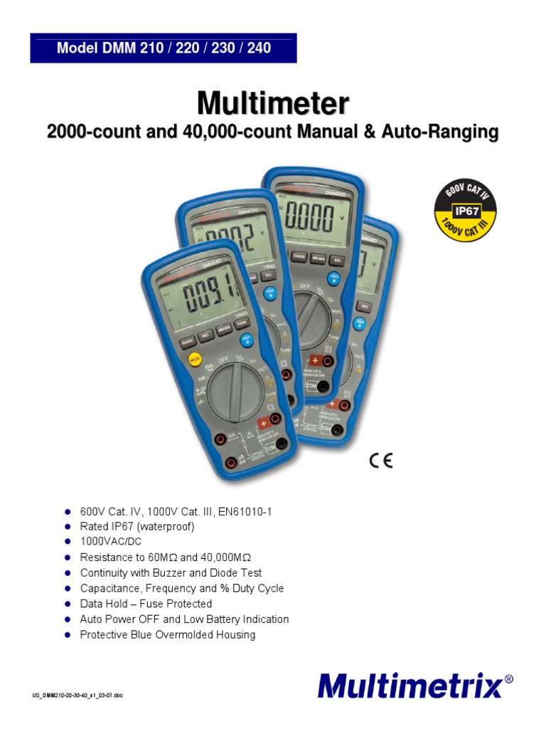Multimetrix Multimeters | PDF | Power (Physics) | Electrical Engineering