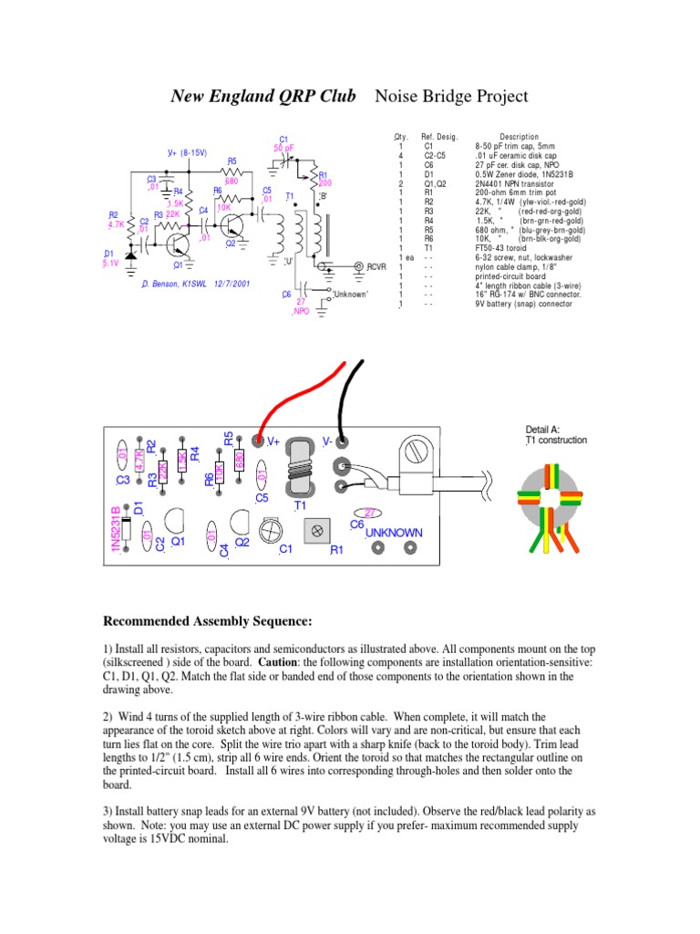 Noise Bridge Instructions PDF | PDF | Coaxial Cable | Resistor