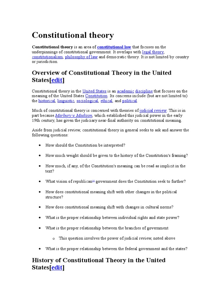 Overview of Constitutional Theory | PDF | Politics | Philosophy