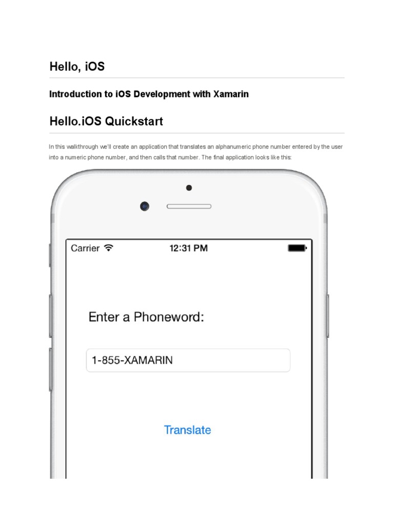 Hello, iOS: Introduction To iOS Development With Xamarin | PDF