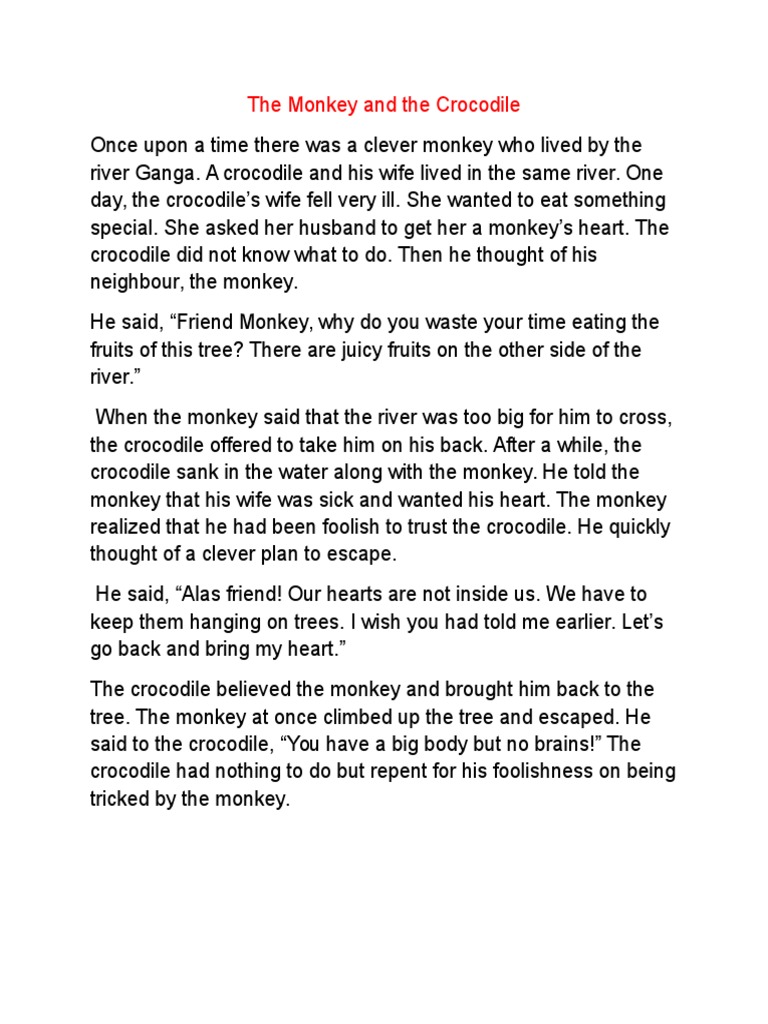 The Monkey and The Crocodile | PDF | Religion & Spirituality | Poetry