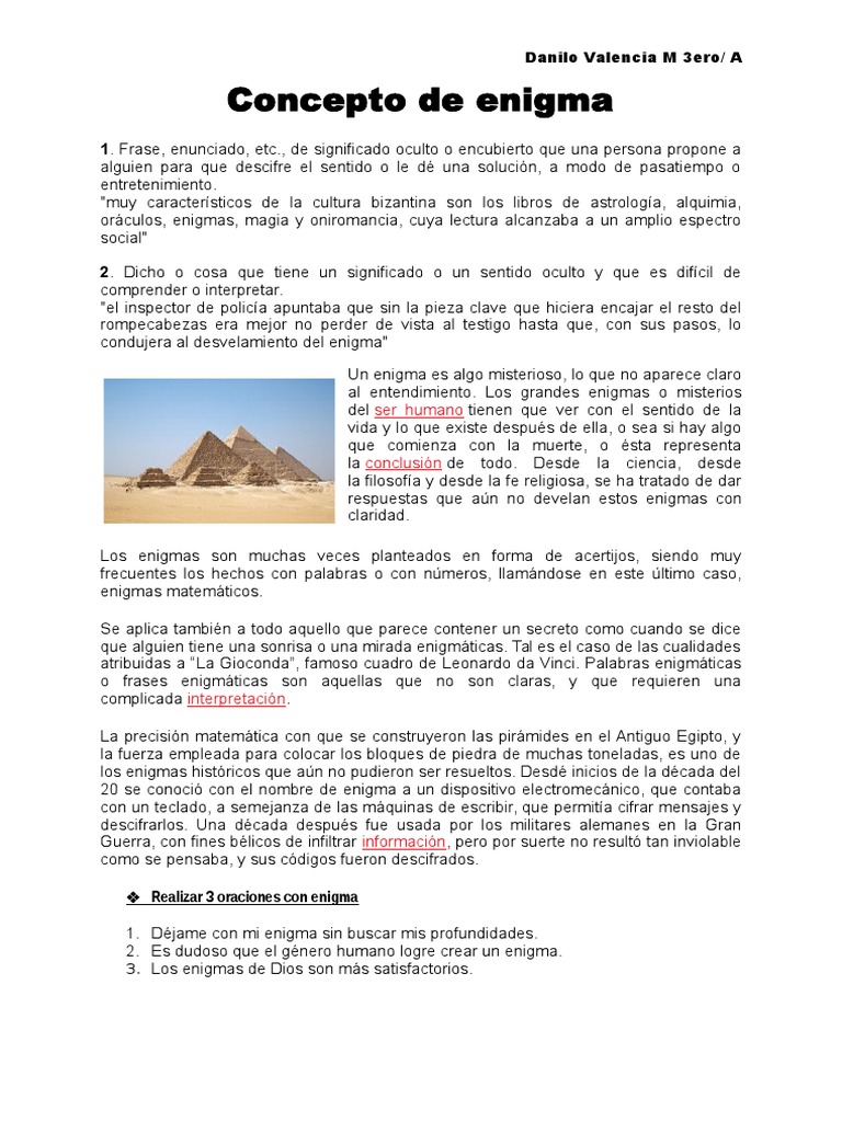 Concepto de Enigma | PDF | Interés humano | Misterio