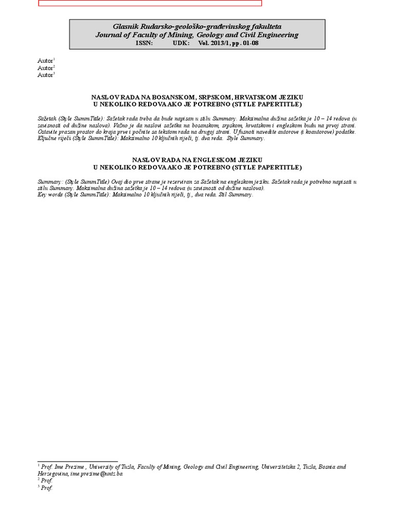 MS Word Template BHS | PDF