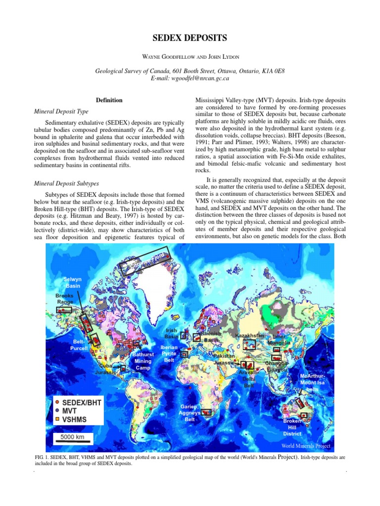 Deposit Sedex Goodfellow | PDF | Sedimentary Rock | Geology