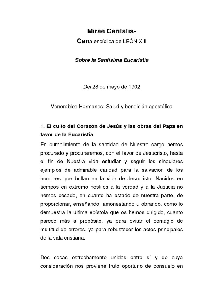 Mirae Caritatis | PDF