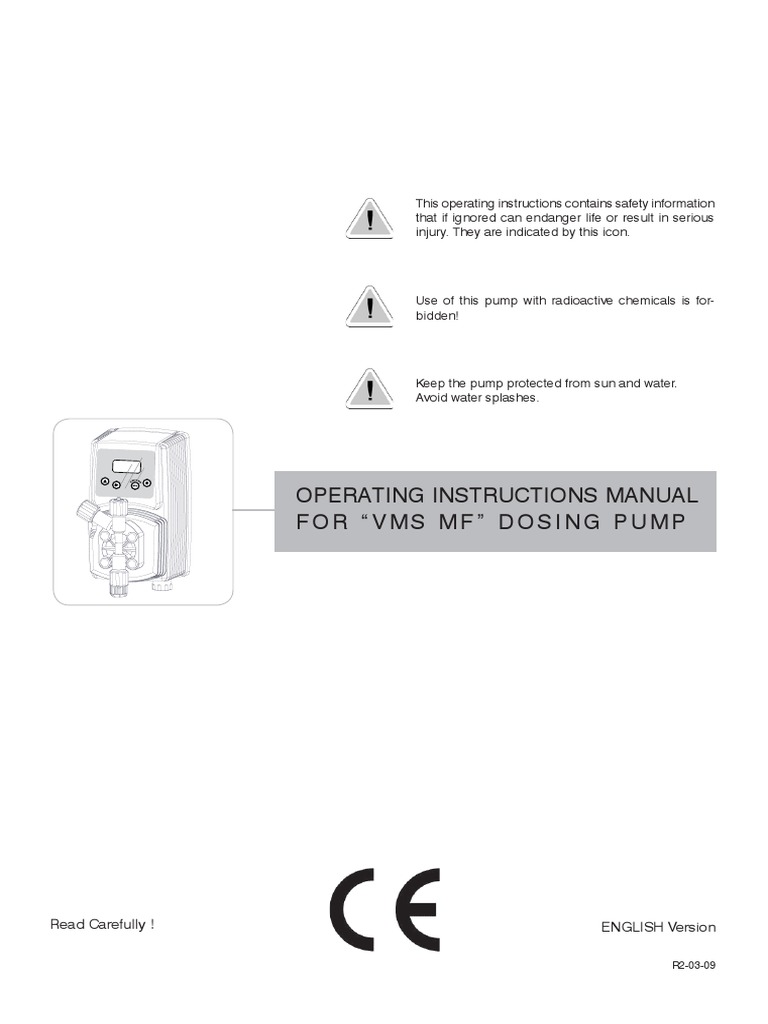 EMEC VMS MF Digital Pumps Instruction Manual R2-03-09 PDF | PDF | Sodium Hydroxide | Pump