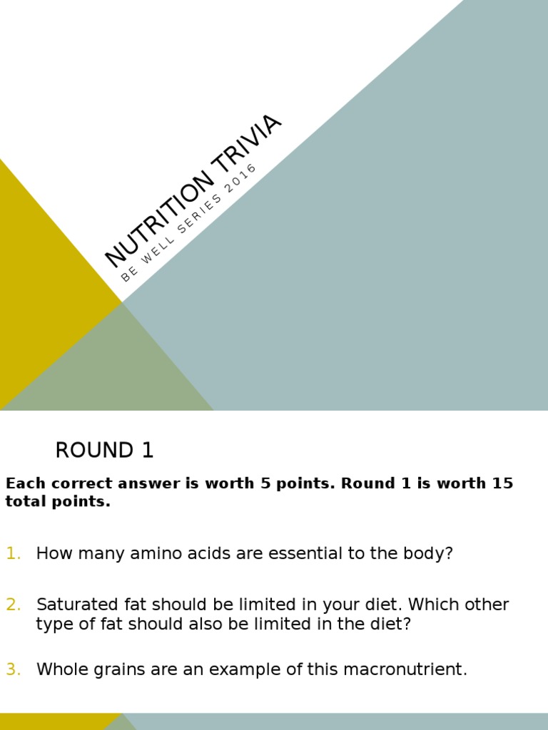 Trivia Updated | PDF | Nutrients | Determinants Of Health
