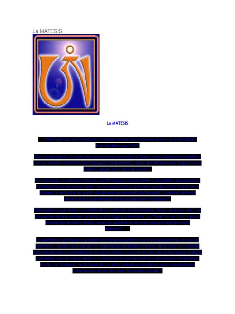 La Matesis | PDF