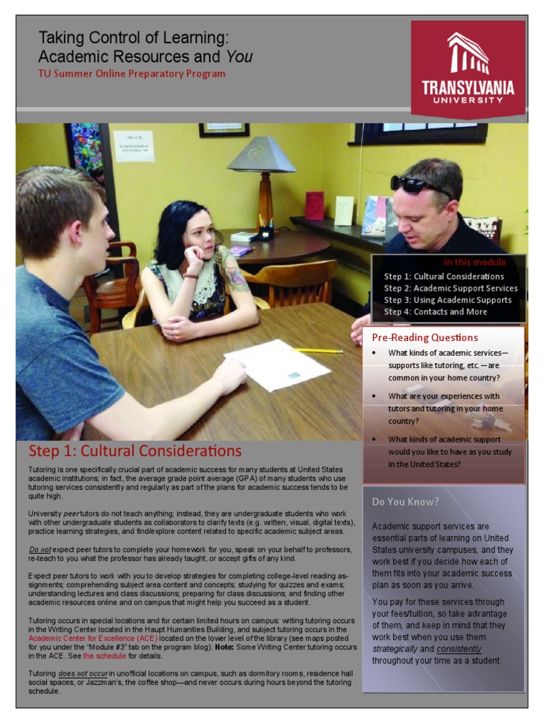 Taking Control of Learning | PDF | Tutor | English As A Second Or ...