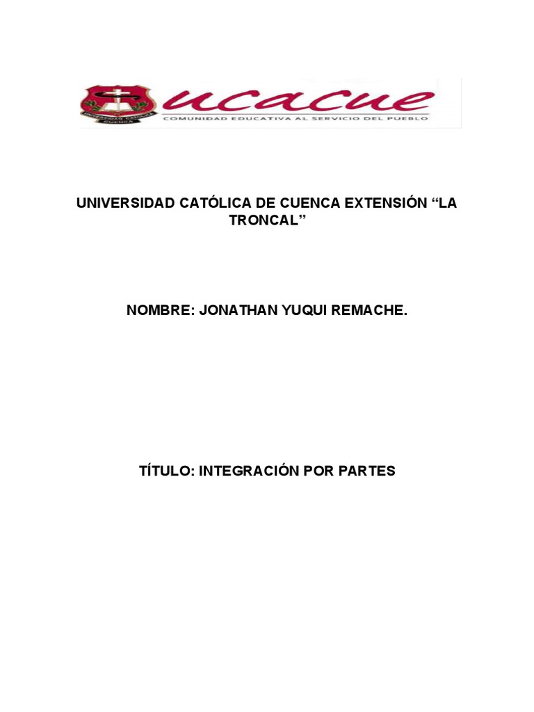Integración por Partes: Ejemplos y Soluciones | PDF | Enseñanza de ...