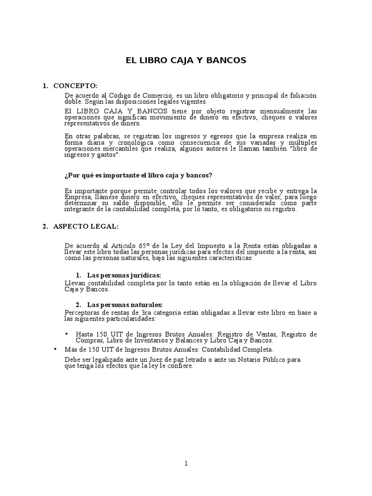 Libro de Caja y Bancos | PDF | Bancos | Cheque
