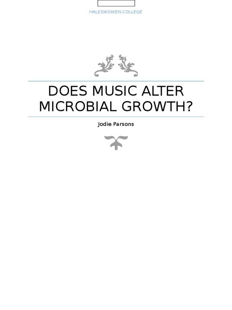 Does Music Alter Microbial Growth | PDF | Escherichia Coli | Bacteria